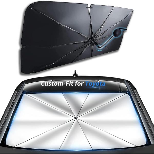 商品名Custom-Fit for Toyota Windshield Sun Shade Umbrella, 360°Rotation Bendable Car Umbrella Sunshade Cover UV Block Car F...