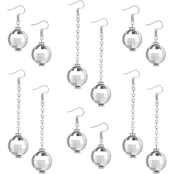 商品名ディスコボールイヤリング 70年代80年代ミラーボールイヤリング レディース フックダングルジュエリー ダンスパーティー コスチュームギフト 女の子向け, 亜鉛, 宝石なしDisco Ball Earrings,70s 80s Mir...
