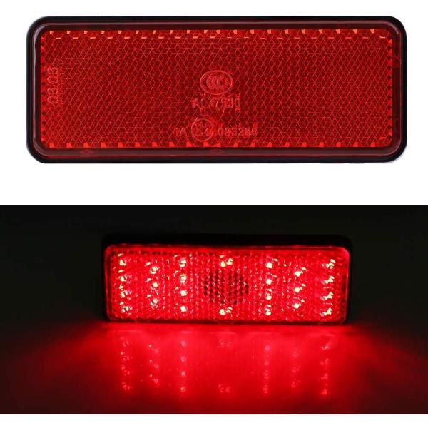 商品名Waterproof and Weather Resistant Tail Brake Light, Universal Rectangular Reflector, Motorcycle Rear Brake Light, for ...