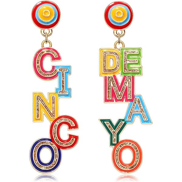 商品名メキシカンフィエスタイヤリング Cinco De Mayoイヤリング レディース ガールズ ビーズピニャータ ソンブレロ チリアボカド ダングルイヤリング メキシカン独立記念日イヤリング ホリデーフェスティブパーティージュエリーギフト...