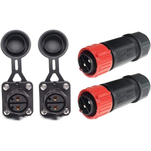 商品名2パック トローリングモータープラグレセプタクルセット (赤) ABPF マリンボート電源コネクタ モーター用防水コネクタ 12/24/36/48ボルト トローリングモーター用マリンプラグ2 Pack Trolling Motor P...