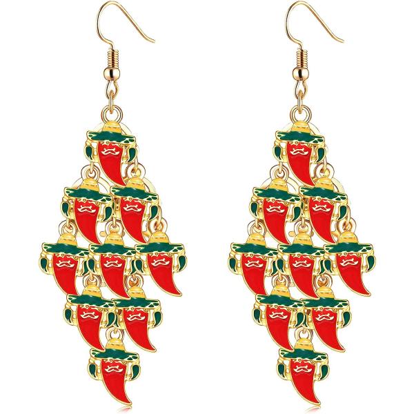 商品名Cinco De Mayo イヤリング レディース メキシカンフィエスタイヤリング ピニャータ チリ サボテン カスケードイヤリング ステートメント メキシカンアクセサリー ホリデーパーティーギフト, 亜鉛, 宝石なしCinco De...