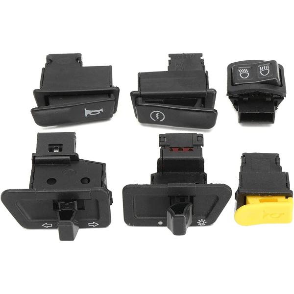 商品名6pcs Motorcycle Button Switches Head Light Horn Dimmer Turn Singal Starter for Moped Scooter Gy6 50cc 125cc 150cc Rep...