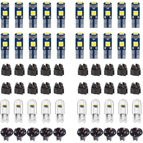 商品名Alopee 60個 12V ホワイト PC161 電球 T5 LED電球 ダッシュライト ツイストソケット付き 74 73 2723 2721 T10 168 194 2825 ゲージクラスターLEDライト ギアシフターライト PC...