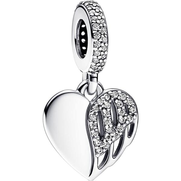 商品名New Silver Charm S925 Sterling Silver Two Tone Infinity Mom Heart Double Charm Bracelet Pendant Mother's Day Gift Dou...