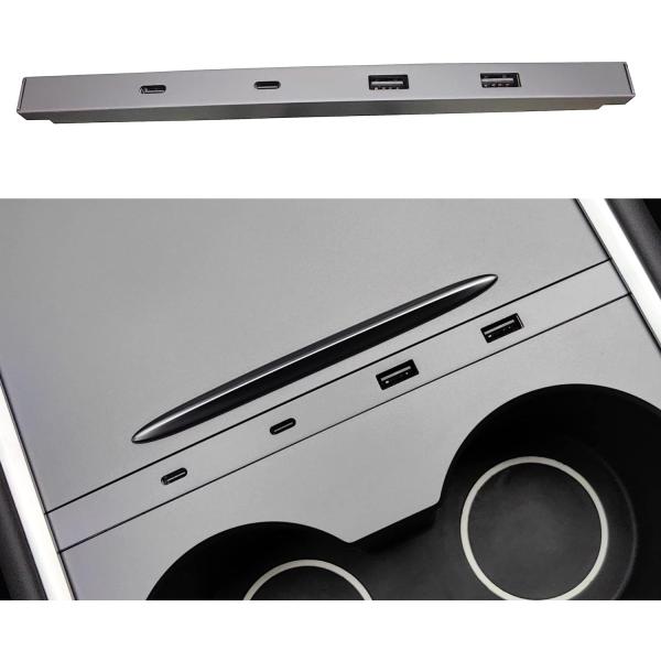 商品名センターコンソールUSBハブ Tesla Model 3 Tesla Model Y 2023 2022 2021用 USB-C高速充電マルチポートテスラ電話充電器 Tesla Model Y/3アクセサリー OEMフィットセンターコ...