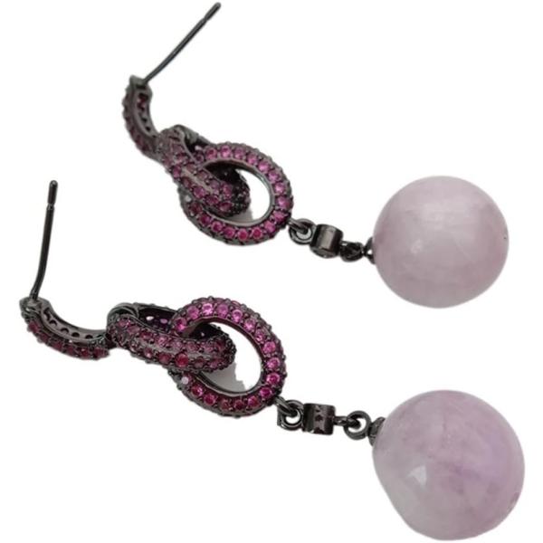 商品名EWNICE Natural Pink Round Kunzite CZ Pave Post Dangle Earringsブランド：EWNICE商品サイズ：商品番号：色：素材：