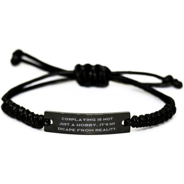 商品名Inspire Cosplaying Black Rope Bracelet, Cosplaying is not Just a Hobby. It's My, Present for Friends, Fancy Gifts fro...