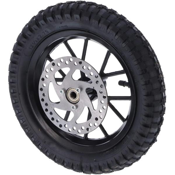 商品名Ymiko フロントホイール ゴムフロントホイールタイヤ 12.5x2.75インチ ディスクブレーキ スプロケットボルト 47cc 49cc 2ストローク ミニダートバイク対応 (A(ブラック))Ymiko Front Wheel,R...
