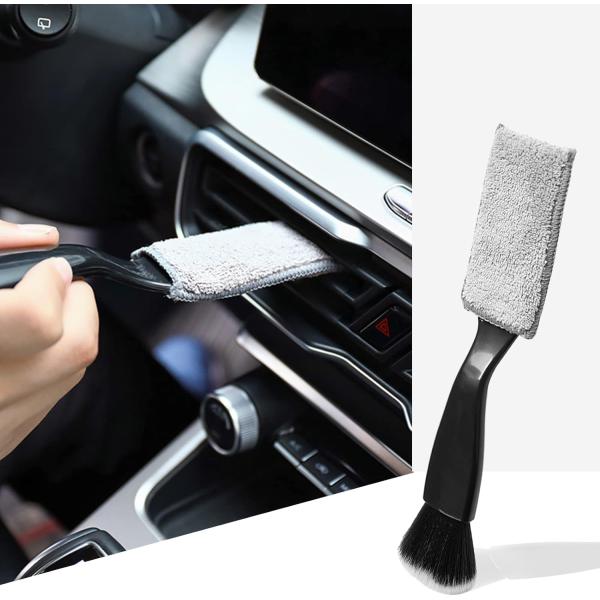 商品名JDDRY Double Head Brush for Car Cleaning,2 in 1 Portable Car Interior Dust Brush,Soft Bristles Detailing Brush for Ca...
