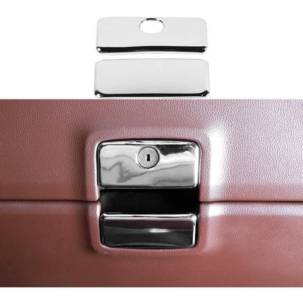 商品名RT-TCZ for Silverado Glove Box Handle Lock Trim Cover for Chevy Silverado GMC Sierra 2014-2018 Chrome Interior Access...