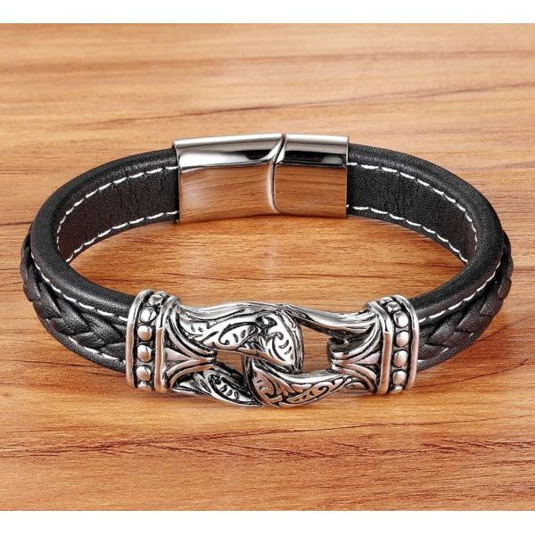 商品名Neo-Gothic Style Accessories Genuine Leather Bracelets &amp; Bangles for Men (23cm)ブランド：商品サイズ：23cm商品番号：色：素材：
