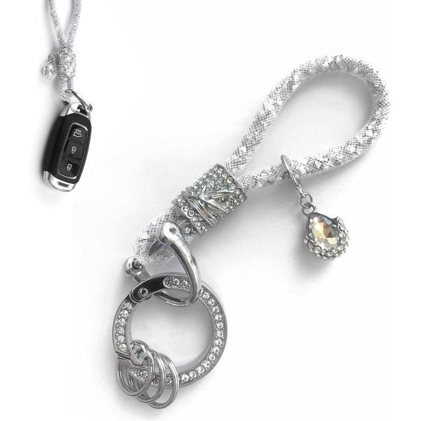 商品名Sodcay 車用キラキララインストーンキーチェーン ファッショナブルなキーチェーンリング クリスタルカーキーチェーン 女性用 1個, シルバー, 1 PCSodcay 1 PC Car Bling Rhinestone Key Ch...