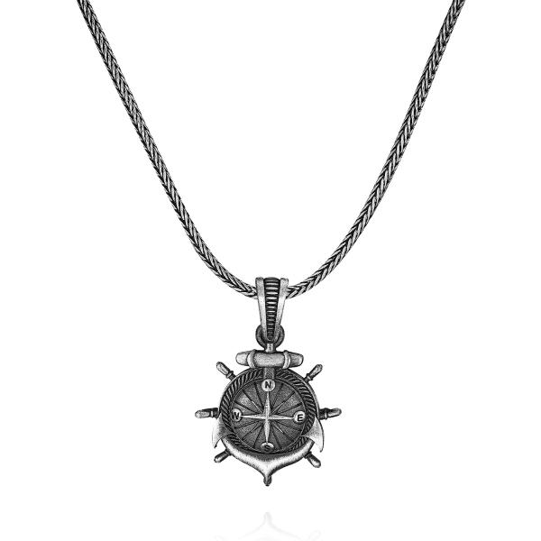 商品名TAKILINGO 925k Sterling Silver Navy Rudder Anchor Pendant Necklace Nautical Jewelry Cruise Ship Accessory for Men Wom...