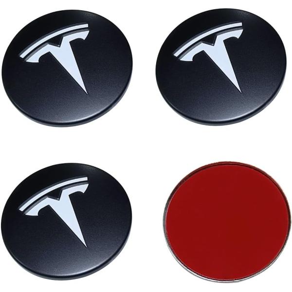 商品名ホイールハブセンターキャップカバー Tesla Roadster Model Y Model 3 Modification Hubカバー用 (マットブラック/ホワイト) 4個4PCS Wheel Hub Center Caps Cov...