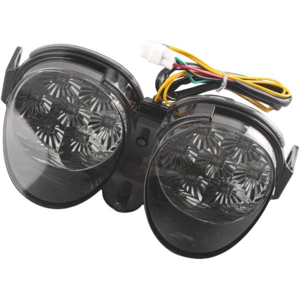 商品名Three T Lirun Motorcycle LED Brake Tail Light Taillight with Braking Turn Signal for Yamaha YZF R6 2001 2002 Smoke Le...