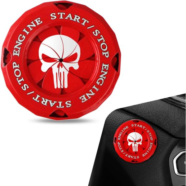 商品名Sodcay ドクロ カープッシュスタートボタンカバー、カーロータリープッシュスタートボタンカバー、カーエンジンスタートストップボタンカバー、エンジン保護カバーステッカー(レッド)Sodcay Pack-1 Skull Car Pus...