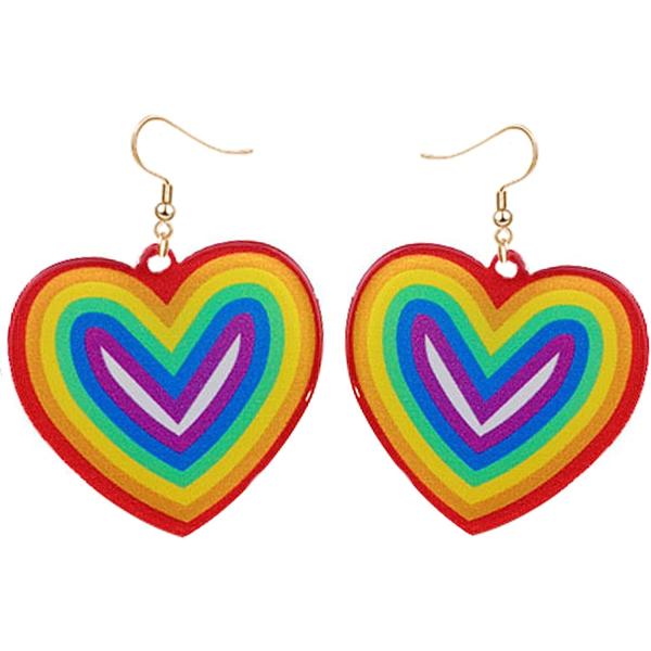 商品名CSIYANJRY99 LGBT Rainbow Acrylic Earrings for Women Men Gay Lesbian Rainbow Heart Peace Sign Earrings Dangling Statem...