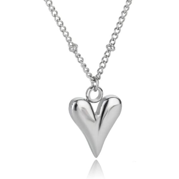商品名DudodooAA Fashion Love Heart Pendant Necklaces For Women Silver Color Pendant Charm Necklace Female Jewelry Accessori...