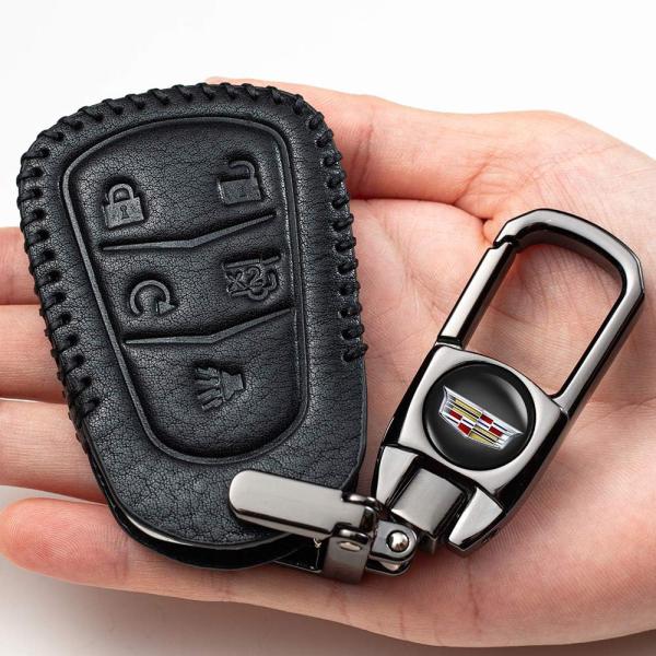 商品名レザーキーケース キーフォブホルダー キーフォブカバー 交換用 キャデラック エスカレード CT6 XT5 CTS XTS SRX用 保護リモートキーLeather Key Case Key fob Holder,Key fob Co...