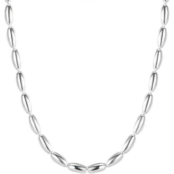 商品名YASEZ Folded Beads Clavicle Chain s925 Silver Rice Beads Necklace Plain Chain Accessoriesブランド：商品サイズ：As shown商品番号：素材：s...