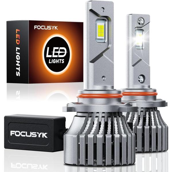 商品名FOCUSYK 9005 LED Headlight Bulbs, 20000LM 600% Brightness LED Headlights Combo, 100W 6000K Cool White HB3 LED Bulb Ha...