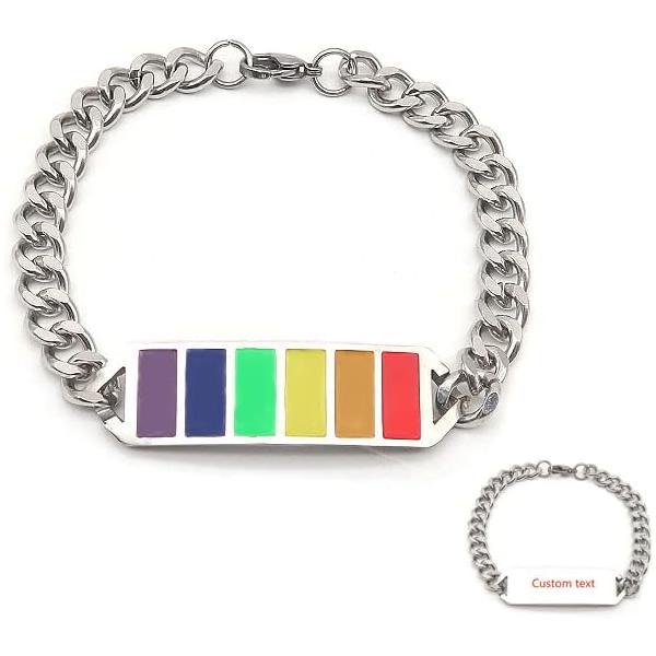 商品名Dorunmo Customed 925 Sterling Silver Rainbow Bracelet LGBT Bracelet for Lesbian Pride Jewelry Rainbow Jewelry Lesbian...
