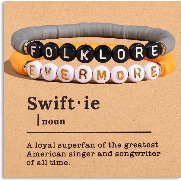 商品名Korotho 2 Pcs Evermore Taylor Folklore Bracelets Eras Tour, Evermore Folklore Bracelets Set Swiftie Outfit Jewelry fo...
