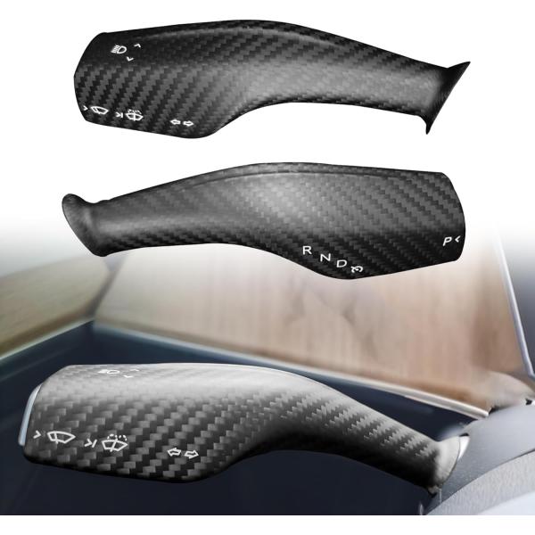 商品名YJMOTOR Fit Tesla Model 3 Y Carbon Fiber Steering Wheel Column Gear Shift Cover Real 3K240G Gear Lever Wrap Decoratio...