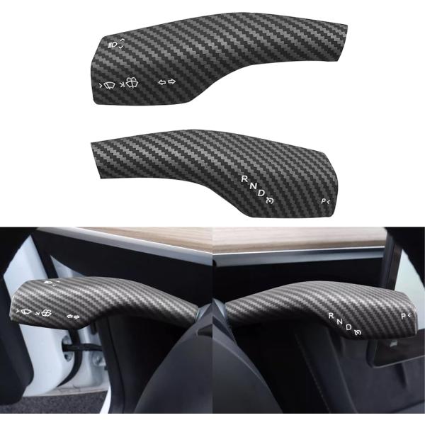 商品名yhcdsea ステアリングレバーカバー Tesla Model 3 Model Y用 ギアシフトカバー アクセサリー ギアレバー モデル3/Y用装飾カバー (マットカーボンファイバーパターン)yhcdsea Steering Lev...