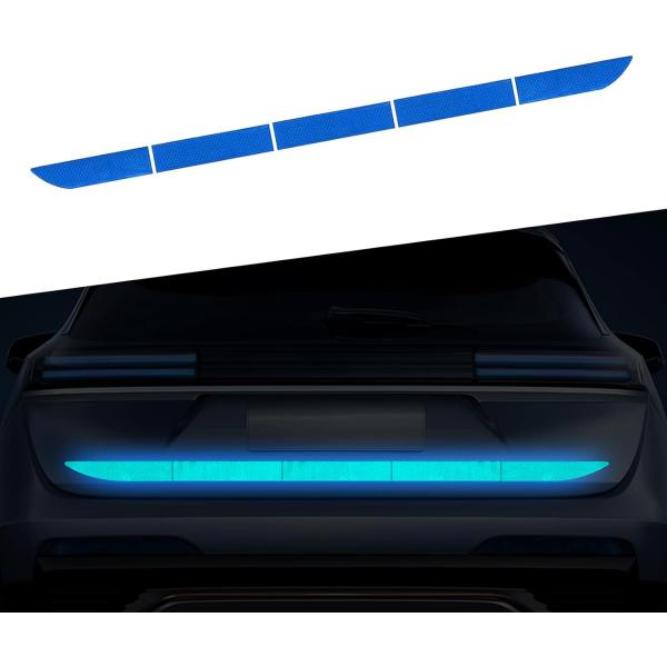 商品名Fogfar 5枚 車の後部反射ステッカー トランク テールゲート防止警告ステッカー リアバンパーガード プロテクターステッカー ほとんどの車 SUV ピックアップ用 (蛍光ブルー)Fogfar 5 PCS Car Rear Refl...