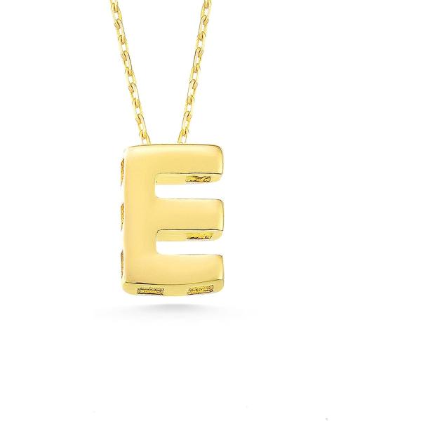 商品名SEFA GOLD, Exquisite 14K 3D Letter Pendant Necklace, Customizable Initial Charm Jewelry, Personalized Harfli Kolye fo...