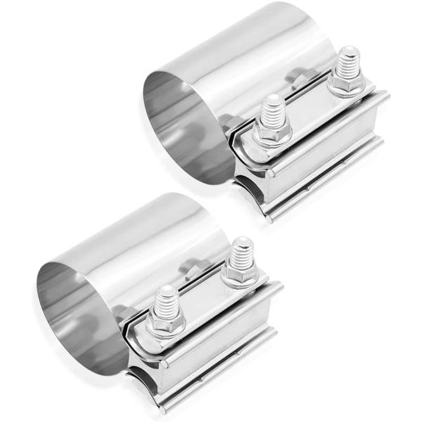 商品名2個 排気クランプ ステンレススチール ラップジョイントバンドクランプ マフラークランプ ユニバーサルパイプ修理クランプ ほとんどのカーアクセサリーパイプラインの固定用 (2.75インチ)2PCS Exhaust Clamp,Stai...