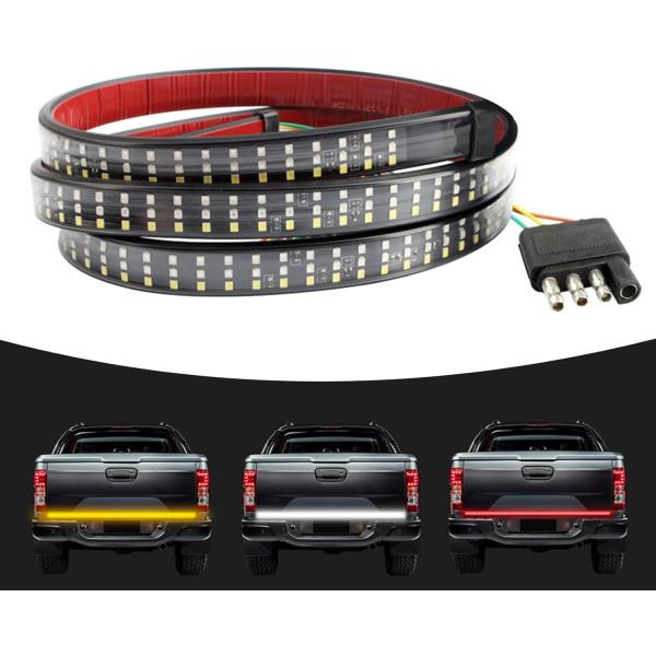商品名cueclue 1 PC Three Rows of Tailgate Lights, Truck Tailgate Light, 59In LED Strip, Car Brake Light, Turning Signals Li...