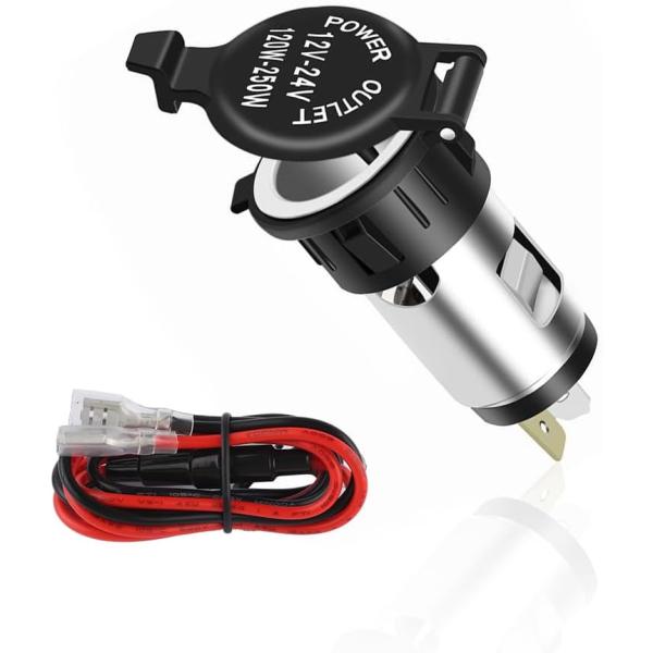 商品名Car Cigarette Lighter Socket - 12V Cigarette Lighter Socket with Waterproof Cover &amp; Extension Cable - Universal C...