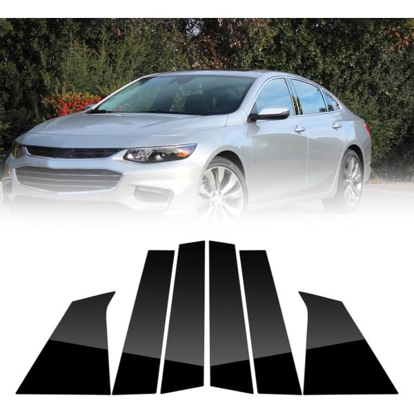 商品名ACLONG Glossy Black Stainless Steel Pillar Posts Door Window Trim Fit for Chevrolet Malibu 2016 2017 2018 2019 2020 2...