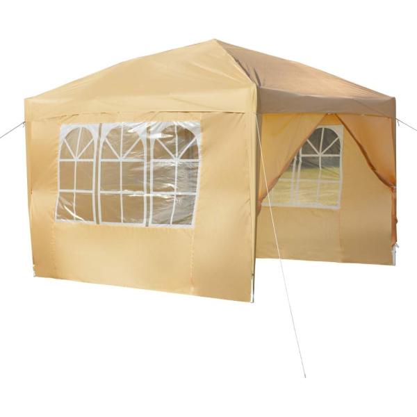 商品名10'x10' Two Doors &amp; Two Windows Practical Waterproof Right-Angle Folding Tent Khaki Commercial Instant Shelter Te...