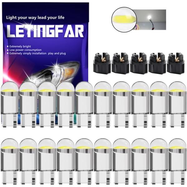 商品名LETINGFAR 194 LED Bulb Dash Instrument Lights Bulbs with T10 194 168 Twist Lock Socket, Super Bright T10 194 Instrume...