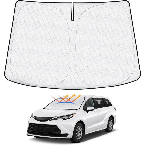 商品名Cartist Windshield Sun Shade Custom Fit for Toyota Sienna 2021 2022 2023 Accessories Foldable Car Front Window Sunsha...