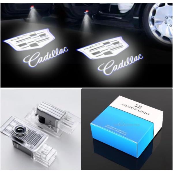 商品名3D Shadow Lights LED Door Logo Projector for Cadillac SRX CT6 XTS ATS XT4 XT5 XT6 Dual Plug Puddle Lights for Cadilla...