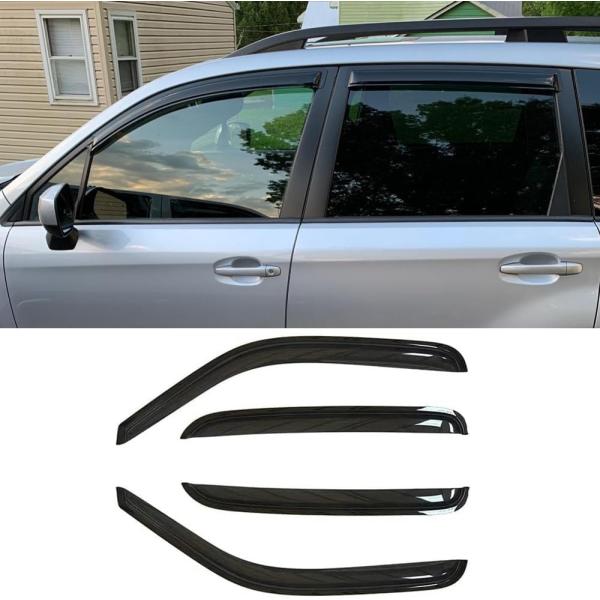 商品名Puermto SUB27 Sunproof Waterproof Side Window Wind Deflector, 4pcs Protective Replacements Rain Guards Set, Window Vi...
