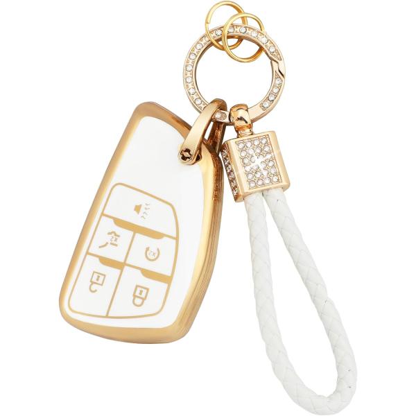 商品名PIFOOG Key Fob Cover for Chevrolet Chevy Buick 5 Button Car Smart Keys Shell Case Glitter Key Chain Full Covers for G...
