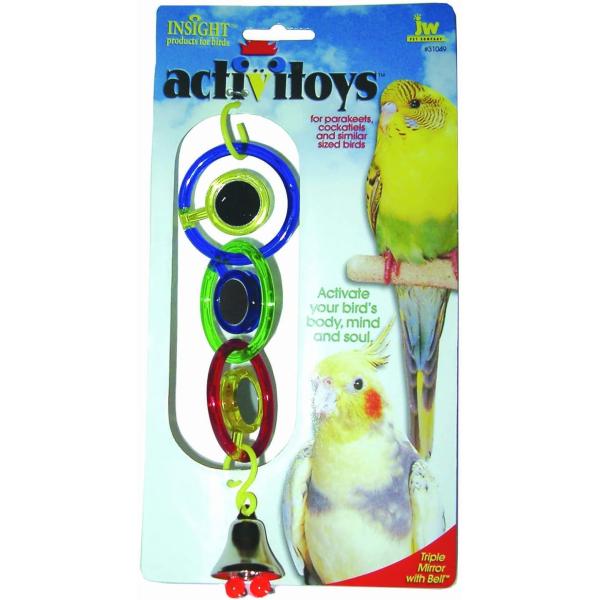 商品名JW Pet Activitoy Triple Mirror Bell Translucent Brightly Colored Plastic Fun ToyJW Pet Company Activitoys Triple Mirr...