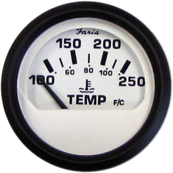 商品名(white) - Faria Euro White 5.1cm Water Temperature Gauge (100-250CF)FARIA BEEDE 12904 Euro Water Temperature Gauge (1...