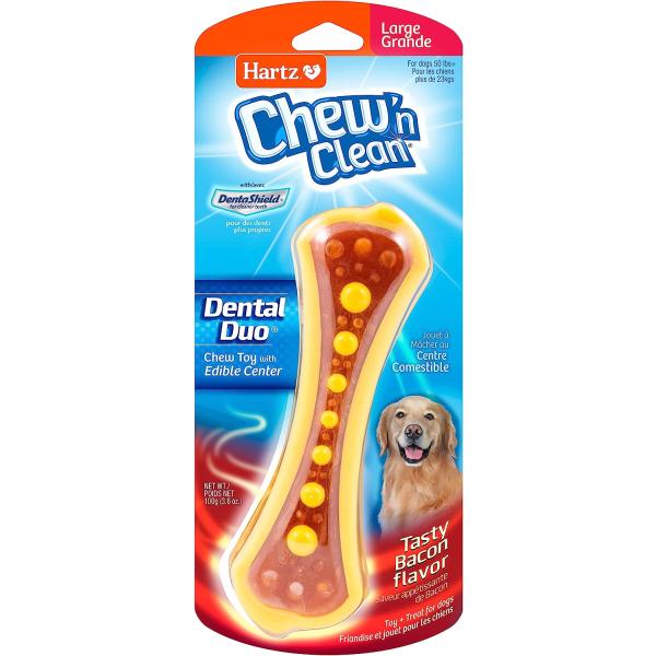 商品名Hartz Chew N' Clean Assorted Colors Dental Duo Toy and Edible Dog Chew, Large by HARTZHartz Chew 'n Clean Dental Duo ...
