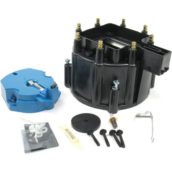 商品名Pertronix D4000 Flame-Thrower ブラック HEI ディストリビューターキャップとローターキットPertronix D4000 Flame-Thrower Black HEI Distributor Cap ...