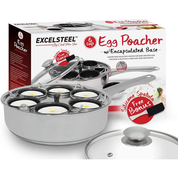 商品名ExcelSteel 18/10 ステンレス6 ノンスティック加工 エッグポーチャーEXCELSTEEL Non Stick Easy Use Rust Resistant Home Kitchen Breakfast Brunch ...