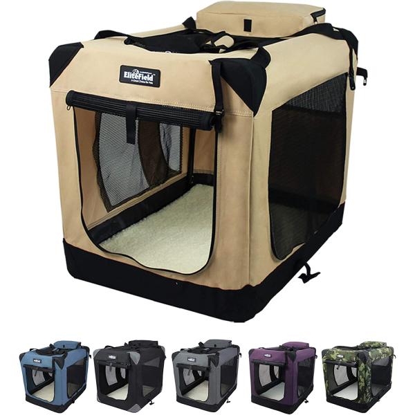 商品名EliteField 3-Door Soft Folding Dog Crateブランド：EliteField商品サイズ：36""L x 24""W x 28""H高さ：8.9 cm横幅：66.2 cm奥行：92.2 cm g商品番号...
