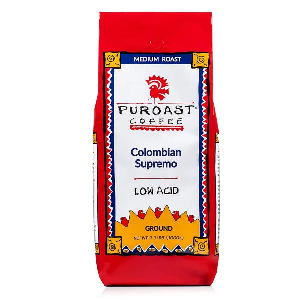 商品名Puroast Low Acid Ground Coffee, Premium Colombian Supremo Blend, High Antioxidant, 2.2 lbブランド：Puroast Coffee商品サイズ：2.2...