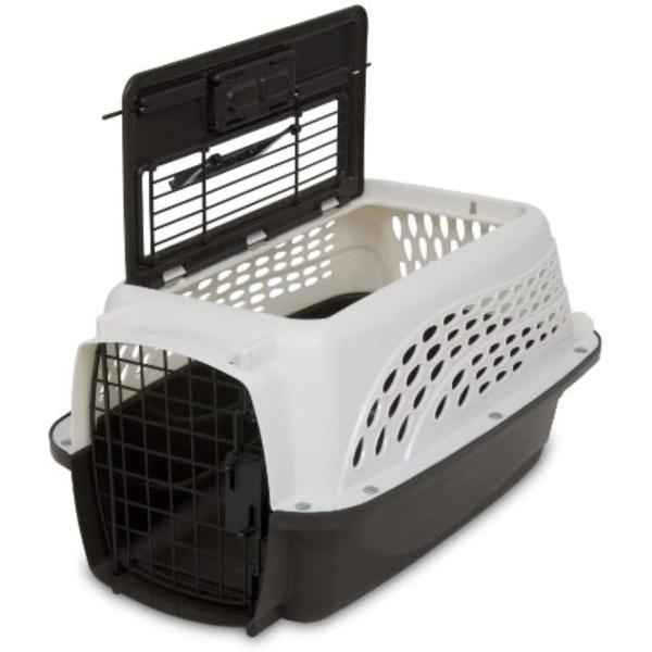 商品名Petmate Two Door Top Load 19-Inch Pet Kennel, Metallic Pearl White and Coffee Ground Bottom by PetmatePetmate Two-Doo...
